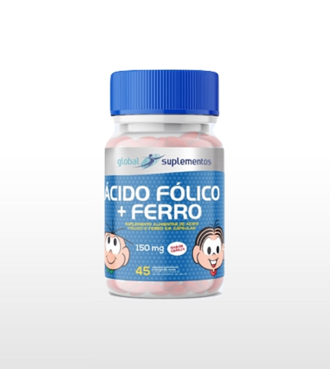 Produto - Ácido Fólico + Ferro Global suplementos - Minas Green